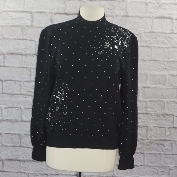 St. John | Sweaters | St John Knit Star Rhinestone Sweater | Poshmark